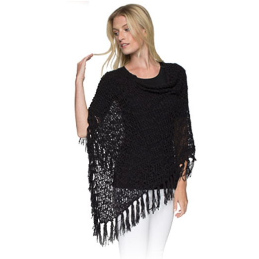 Popcorn Fringed Poncho – dolly mama boutique