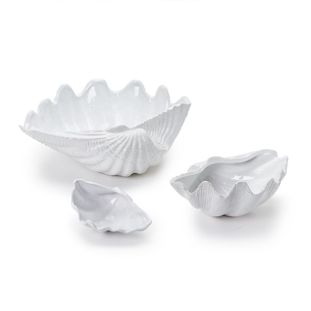 Elegant Ceramic Fluted Clam Shell Bowls for Decor – dolly mama boutique