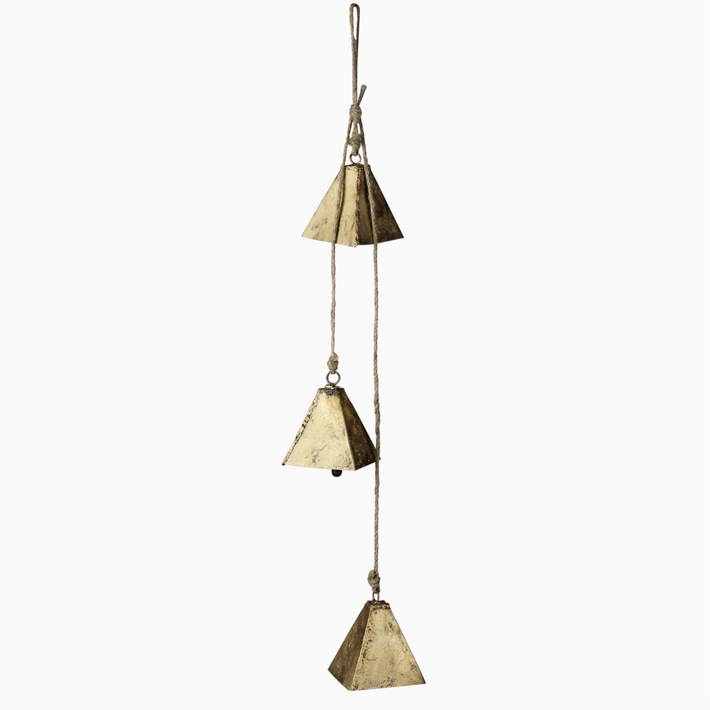 Artisan Brass Triangle Bells, Rustic Home Decor 20 – dolly mama boutique