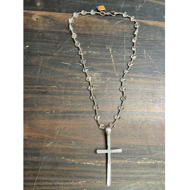 Handmade Crystal Beaded Cross Necklace by Paula Carvalho – dolly mama ...
