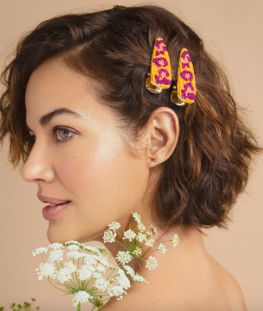 Elegant Jeweled Hair Clips - Handmade, Floral Design – dolly mama boutique