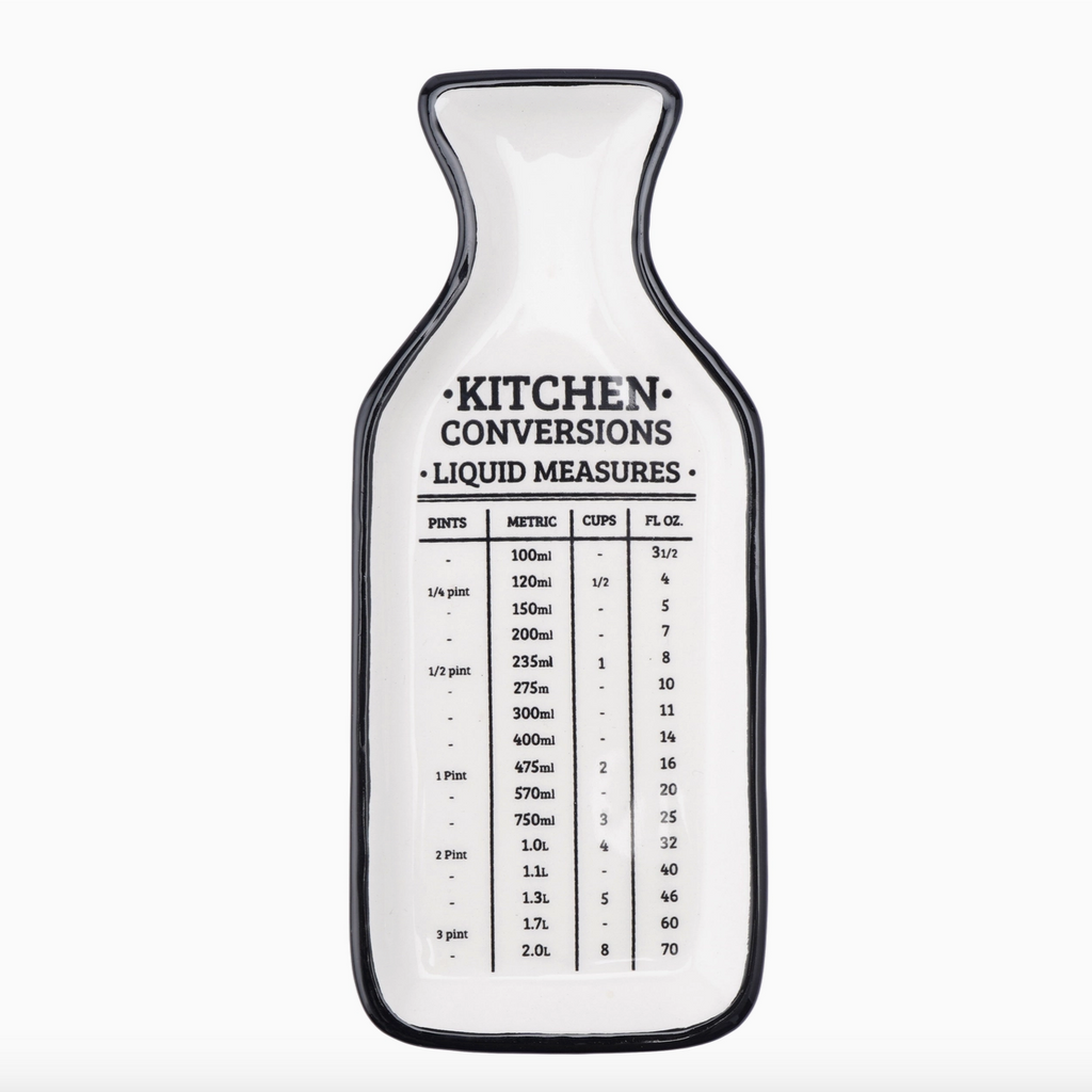 Ceramic Kitchen Conversion Chart Dish, White with Black Trim – dolly ...
